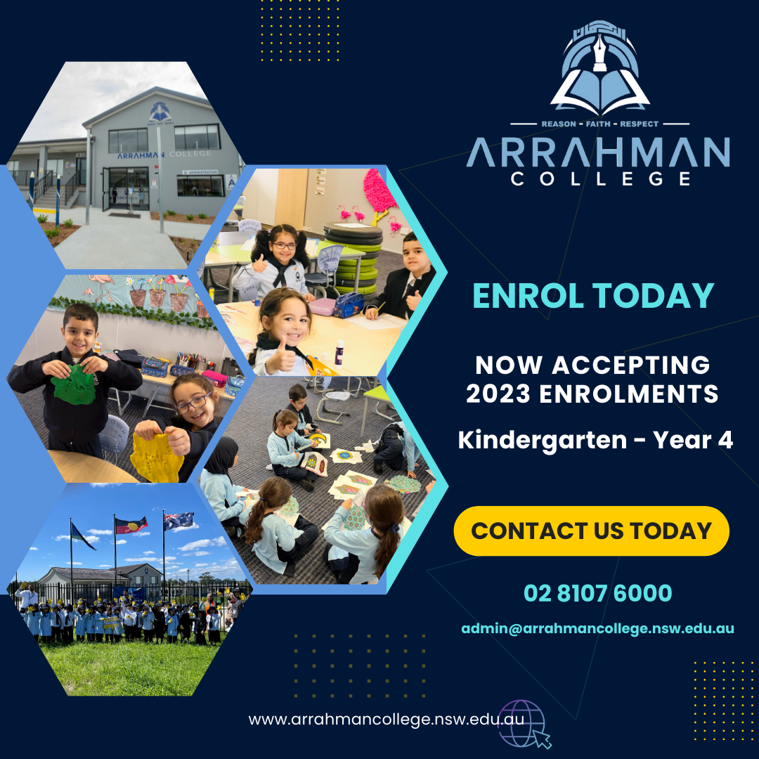 K-4 enrolments now open – ARRAHMAN COLLEGE